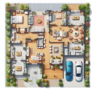 Artists Impression 3D Elevation Renders & Coloured Floor Plans