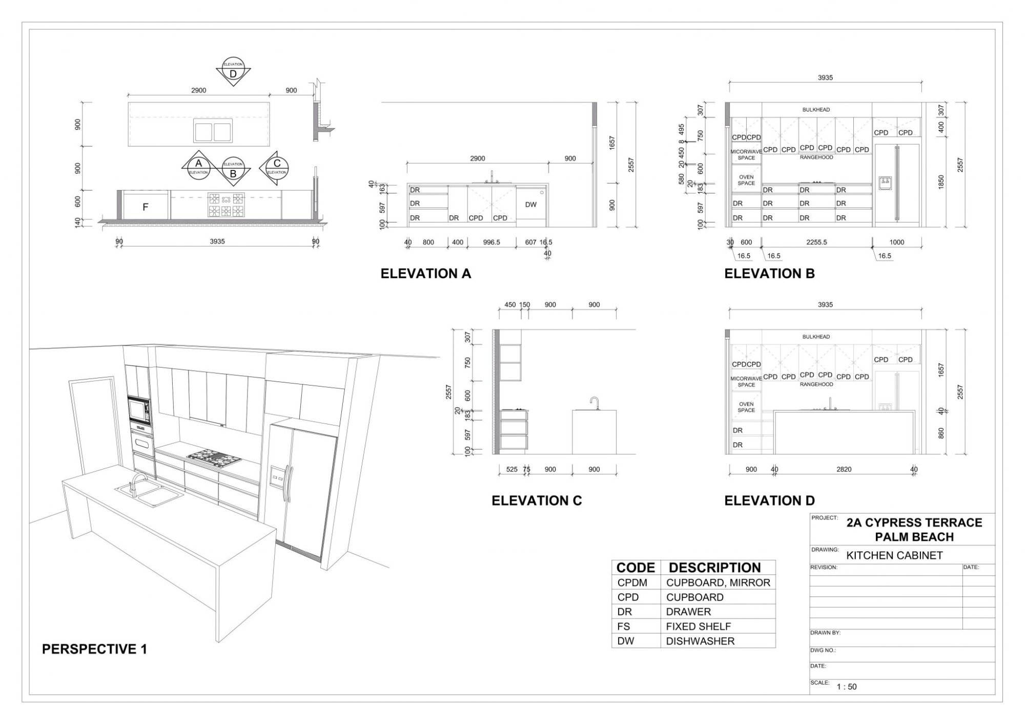 Kitchen Cabinets CAD Drawings - Artists Impressions